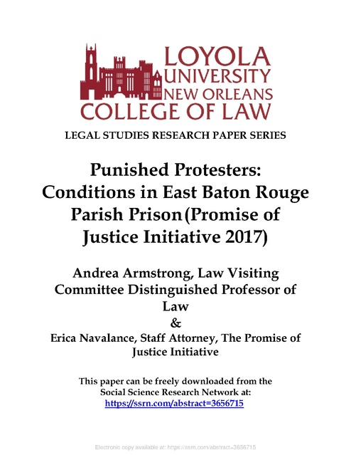 Punished Protestors Conditions In East Baton Rouge Parish Prison