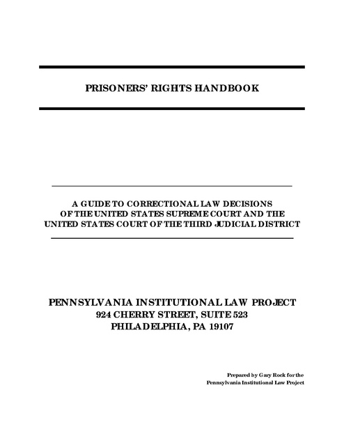 Pa Institutional Law Project's Prisoner Handbook | Prison Legal News