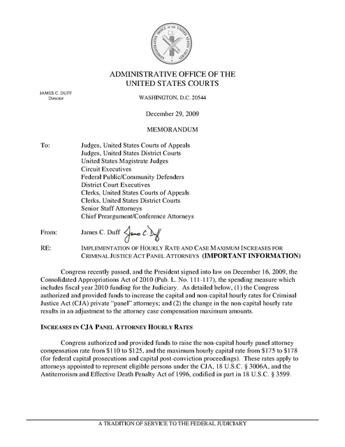 Administrative Office of the United States Courts Implementation of ...