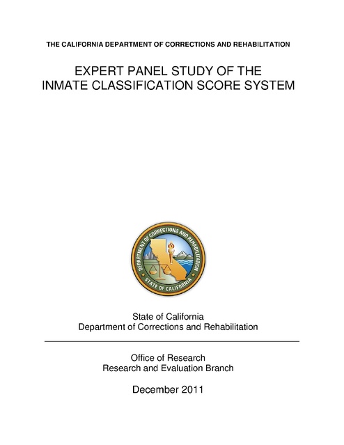 Prisoner Classification Study, CDCR, 2011 | Prison Legal News
